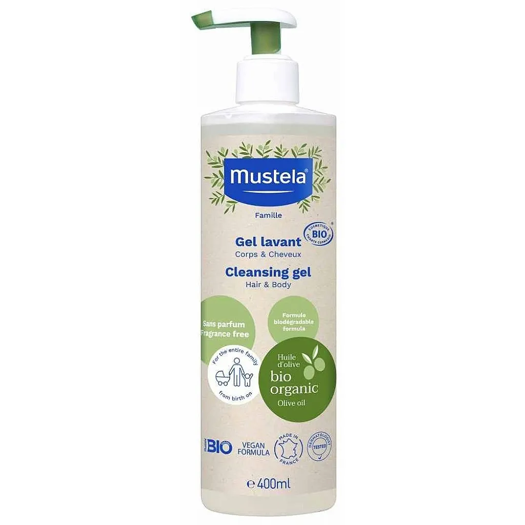 Mustela Органик измиващ гел за коса и тяло 400ml - M7956