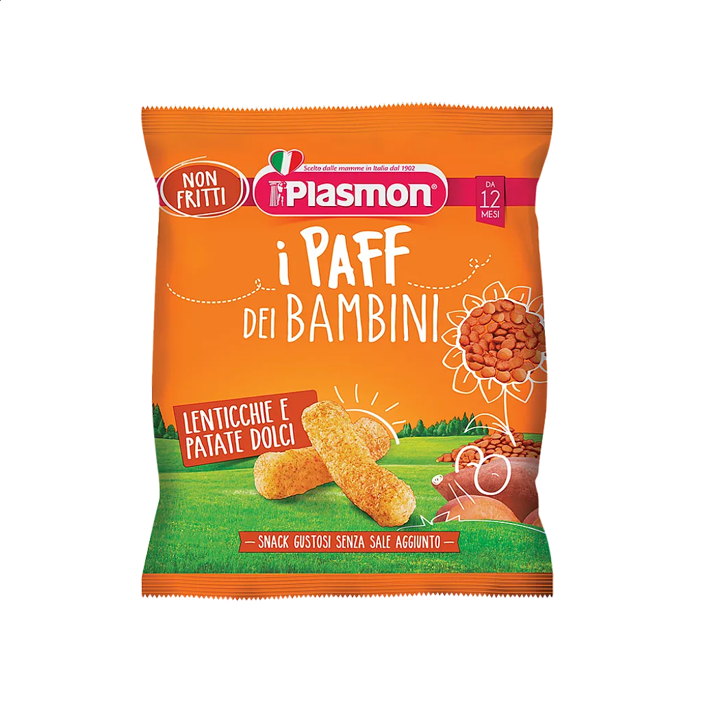 PLASMON Паф хрупанки леща и сладки картофи 12м. 15г