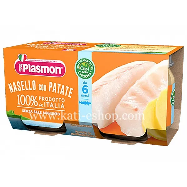 PLASMON Хомогенизирана риба моруна с картофи 6м. 2х80г